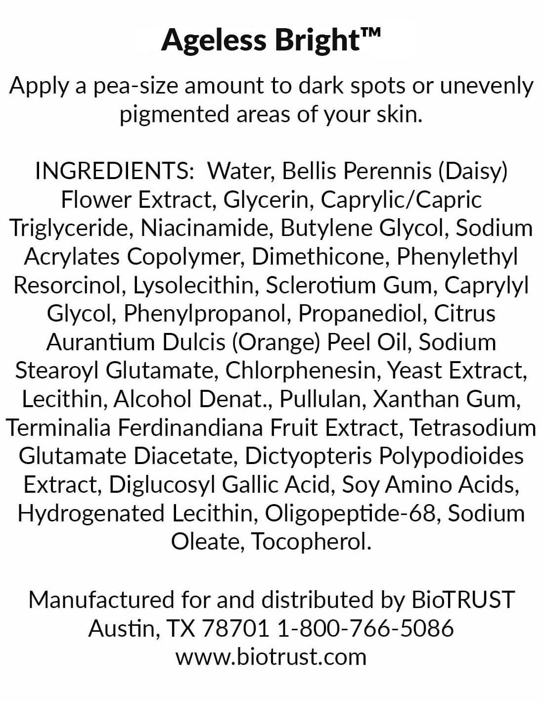 Ageless Bright™ — Natural Skin-Brightening Serum | BioTrust